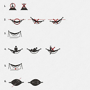 Portable Camping Hammock Nylon Mesh Rope Hanging Bed Outdoor Garden Hanging Mesh Net Sleeping Bed Chair Swing for Hiking Camping Travel Sports Beach Yard Relaxing (Red)