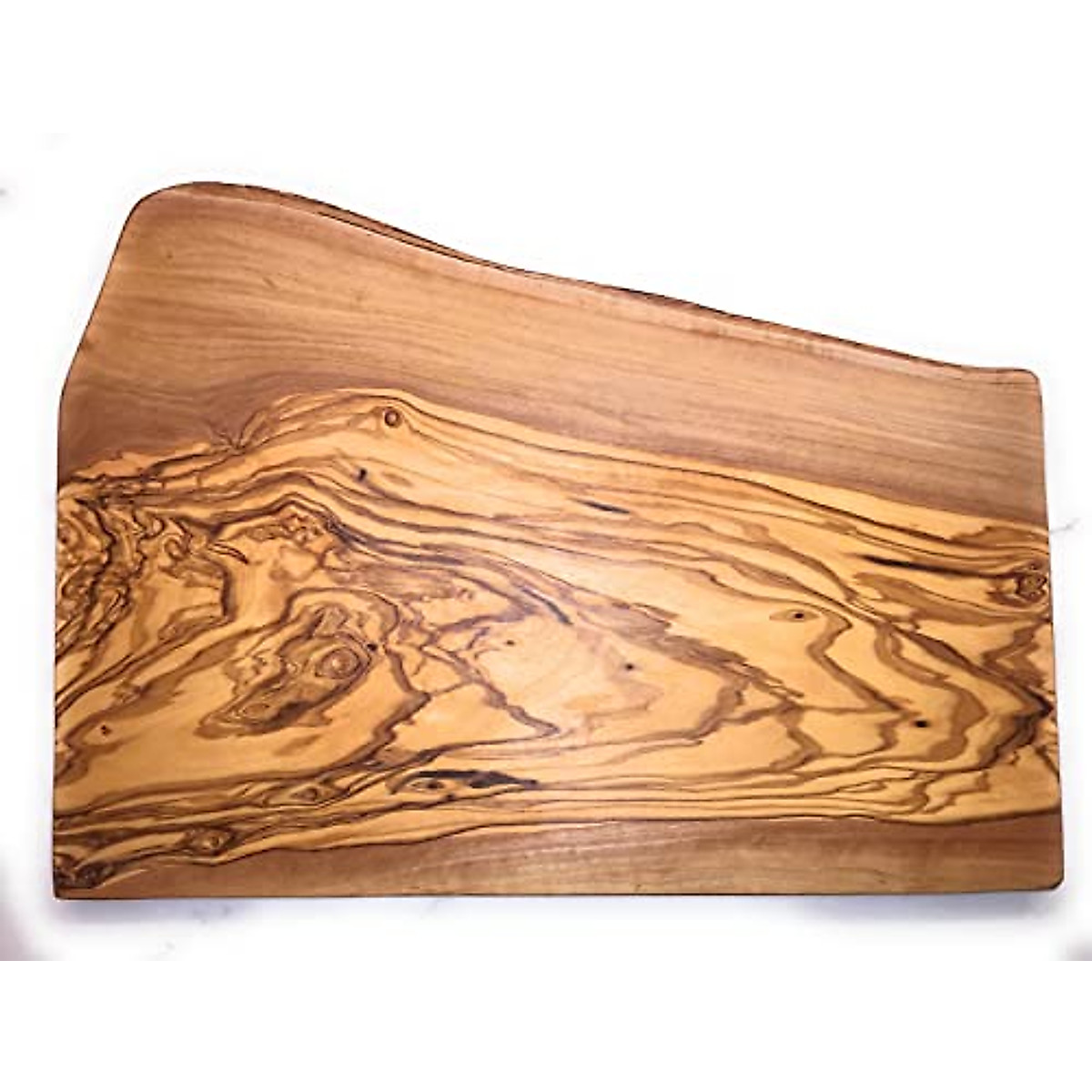 12" Rustic Handmade Bark Edge Olive Wood Charcuterie Board by Orchard Hardwoods- For Cutting, Chopping, Serving. Wooden Slab- Unique Gift. In Sm 12", Med 16", Lg 20", XL 24".(Small 12x5-6x0.8 inch)
