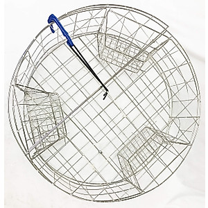 KUFA Sports 30"x12" Stainless Steel Crab Trap & Accessories Combo (CT120+CA30Q7+ZIN)