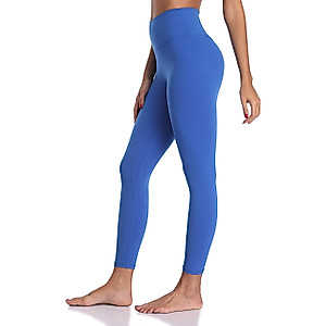 YUNOGA Women's Soft High Waisted Yoga Pants Tummy Control Ankle Length Leggings (M, Royal Blue)