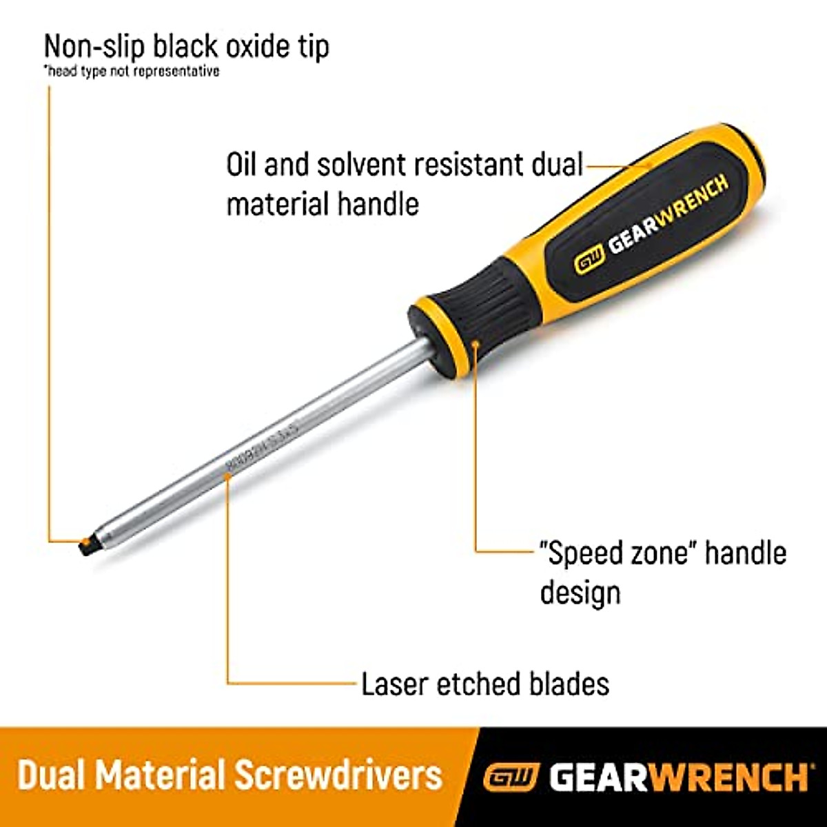 GEARWRENCH #3 x 6" Pozidriv Dual Material Screwdriver - 80046H