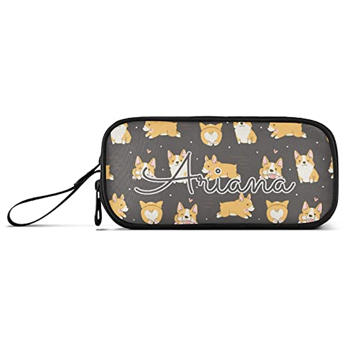 J JOYSAY Custom Corgi Cute Dogs Pencil Case Large Big Capacity Personalized Pencil Bag for Girls Boys Customized Pouch Bag Pen Boxes Stationery Pouch Zipper for Teens Adults Student