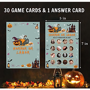 Halloween Party Horror or Labor Baby Shower Game-30 Players, Funny Baby Shower Games, Games for Baby Shower, Gender Reveal Party-HOL01