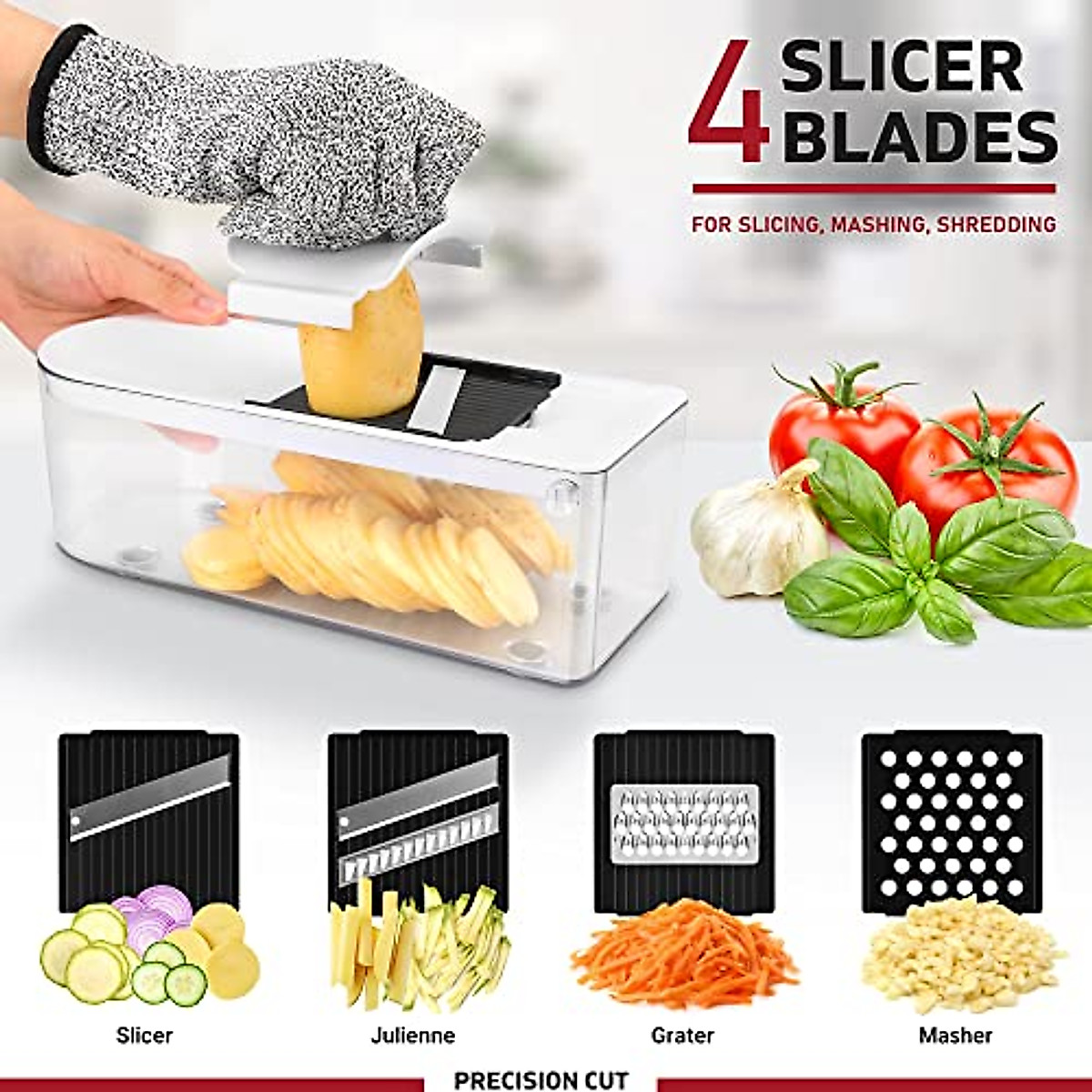Vegetable Chopper 9 in 1 Multifunctional Food Dicer, Onion Chopper Vegetable Cutter, Veggie Chopper with Container, Mandoline Slicer for Kitchen, Carrot Grater Shredder, Kitchen Gadgets