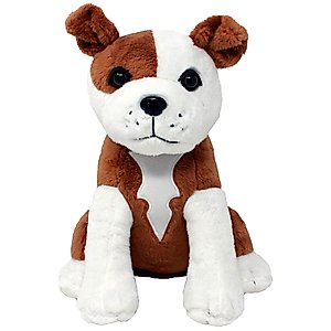 Shelter Pets 10" Brown & White Pitbull Plush - Tillman - Real-Life Adopted Staffordshire Terrier - Supports Animal Shelters