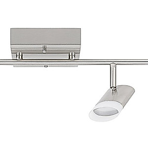 Globe Electric Delphine 4-Light LED Integrated Adjustable Spotlight Track Lighting, Brushed Steel Finish, Frosted Shades, 840 Lumens, 16.5W Integrated LED, 58890