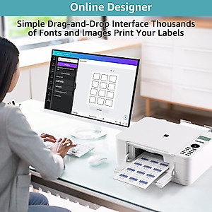 MaxGear 2" x 2" Square Labels, for Inkjet or Laser Printer, Matte White Printable Sticker Labels Sheets, Strong Adhesive, Dries Quickly, Holds Ink Well, 360 Labels