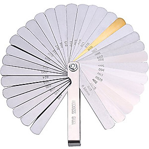 32 Blades Steel Feeler Gauge Dual Marked Metric and Imperial Measuring Tool