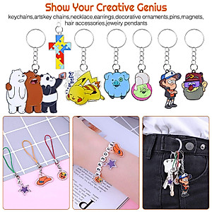 shynek Shrinky Plastic Sheets Keychain Kit, 125Pcs Shrinky Art Kit Including 20 Pcs Shrinky Paper Sheets, Hole Punch, Pencils, Keychains, Tweezers, Scissors for Crafts and Keychains