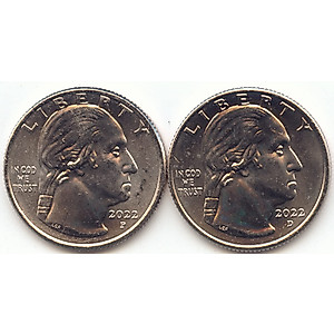 2022 P,D American Women, Washington Nina Otero-Warren 2 Coin Set, P and D Quarter Uncirculated