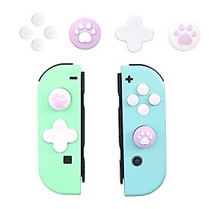 OLYGIVE D-Pad Button Cap Set for Nintendo Switch Joy-con, Switch Thumb Grip Caps, Nintendo Switch Purple Accessories