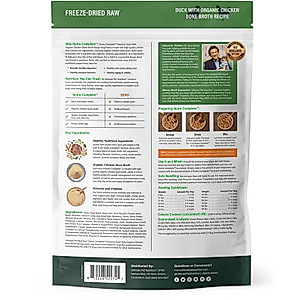 ULTIMATE PET NUTRITION Nutra Complete Bone Broth Infusions, 100% Freeze Dried Veterinarian Formulated Raw Dog Food with Antioxidants Prebiotics and Amino Acids (1 Pound, Bone Broth Duck)