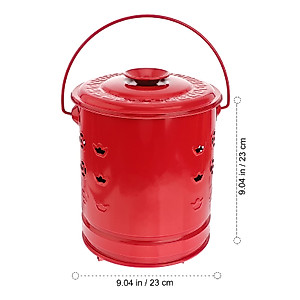 DOITOOL 1 Set Incinerator Can Stainless Steel Burn Barrel Household Burning Paper Bucket with Hooks Barrel Fire Pit Burn Cage for Paper Leaf Yard Waste Trash 9. 04X9. 04X7. 47inch