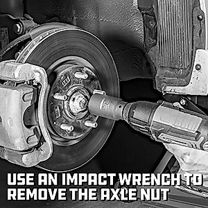 Powerbuilt 648470 1/2-Inch Driver by 32mm Axle Nut Socket, Black