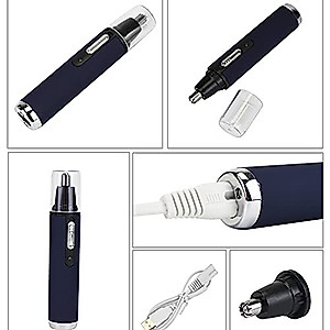 Electric Ear Neck Nose Hair Trimmer Eyebrow Trimmer Implement Shaver Clipper Shaver Man Woman Clean Trimer Razor Remover Kit IPX7 Waterproof Dual Edge Blades for Easy Cleansing (BLACK)