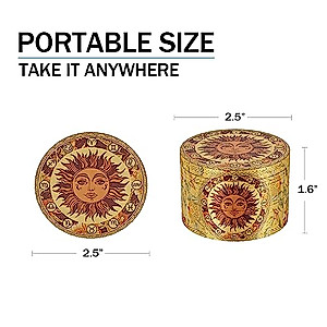 MIDOAIS Large Size Spice Grinder 2.5inch, Boho Sun Moon Grinder Brown