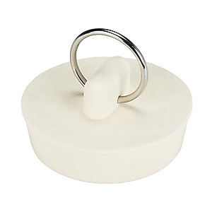 Danco 1-1/2 inch Rubber Drain Stopper, White, Carded, 80227