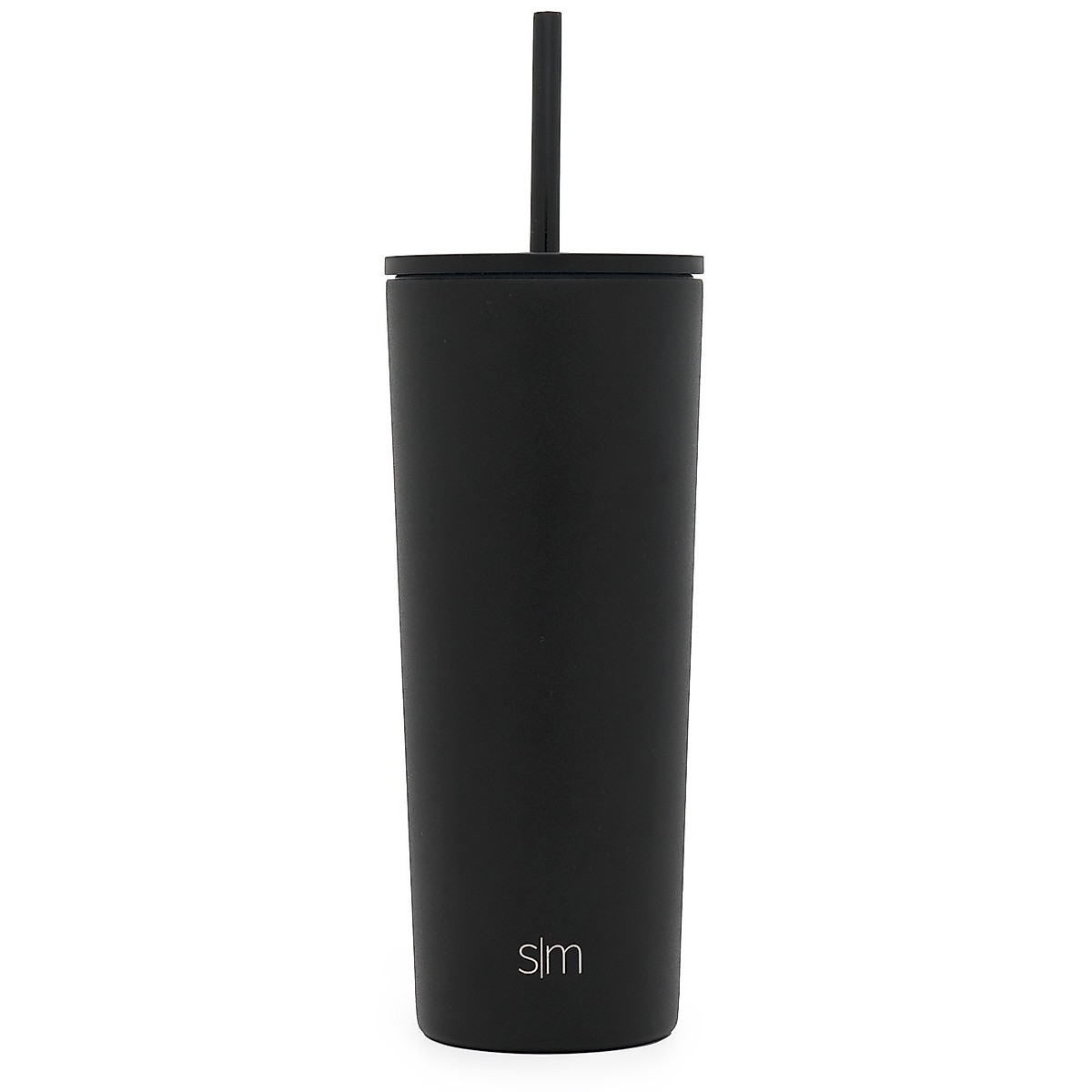 Simple Modern Insulated Tumbler with Lid and Straw | Iced Coffee Cup Reusable Stainless Steel Water Bottle Travel Mug | Spring Break Gifts For Her & Him | Classic Collection | 24oz | Midnight Black
