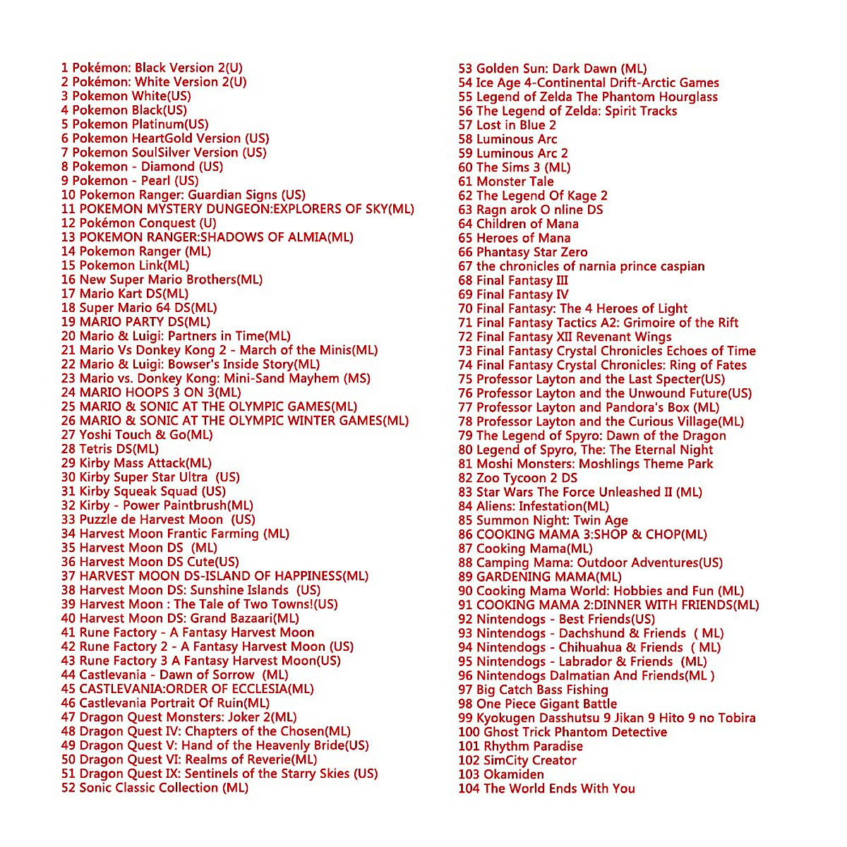 DS Games 208 in 1 DS Games NDS Games Playing Card Super Combo Cartridge for DS NDS NDSL NDSi 3DS 2DS XL New