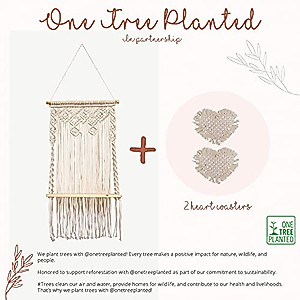 Macrame Wall Hanging Shelf, Boho Indoor Woven Plant Shelf for Wall Decor. Handmade Natural Cotton Macrame Wall Shelf for Plants. Indoor Plant Hanger