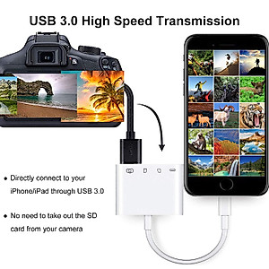 A-BST SD Card Reader Micro SD/SD Card Adapter 4 in 1 Trail Game Camera Card Viewer Reader 3.0 USB OTG Cable Compatible for iPhone/iPad Plug and Play