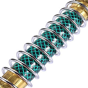 Garden Hose Coiled Spring Protector with Solid Brass Faucet Hoses Coupling Adapter Extension with Comfortable Rubberized Grip 2pcs
