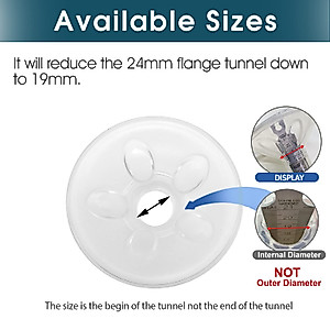Begical Flange Cushions 19mm Compatible with Spectra/Medela/BabyBuddha 24mm and Ameda 25mm Shields/Flanges Replace Flange Inserts Spectra Breastpump Parts Reduce 24mm to 19mm 2pc Clear