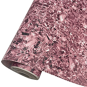 Yifely Purple Granite Marble Effect Furniture Paper Removable Vinyl Shelf Liner Cupboard Sticker 17.7 Inches by 9.8 Feet