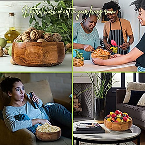 Salad Bowl wooden Acacia wood 11 diameter X4.75inch H Exquisitely crafted in natural brown tone for food , fruit server, tones
