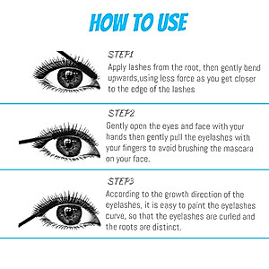 Mascara for Older Women 60 Plus, Mascara for Seniors with Thinning Lashes, Hypoallergenic Mascara Sensitive Eyes, Mascara Black Volume and Length, Black Mascara Waterproof Smudge Proof, Black (1pc)