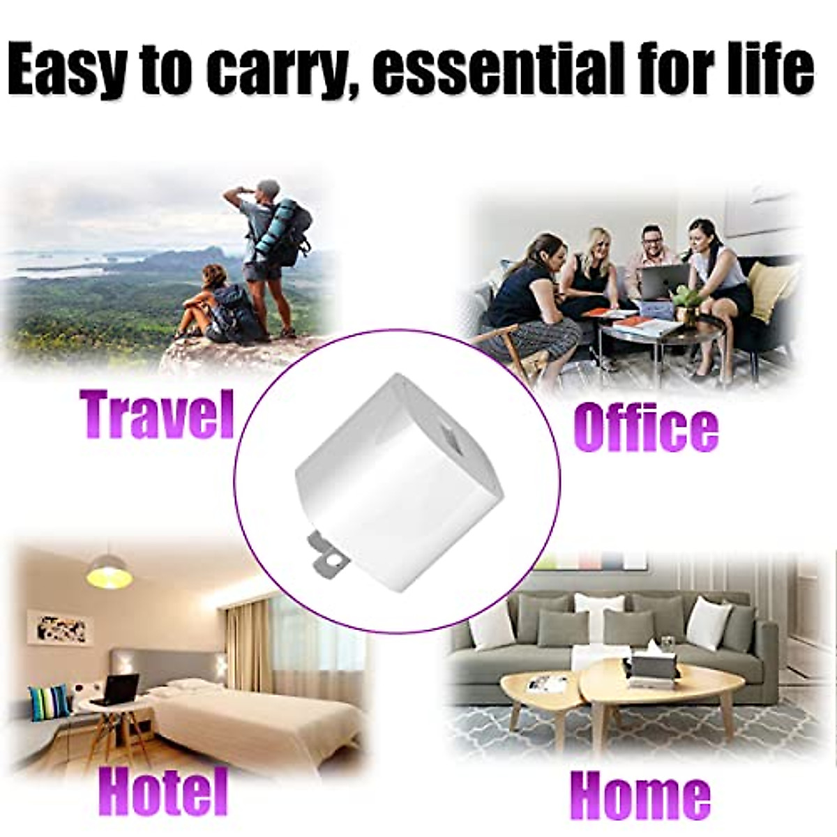 FANGBEN USB Wall Charger Block,4Pack USB Charger Plug Box Charging Cube Cell Phone Brick Compatible with iPhone Xr X Xs Xs Max SE 8 8 Plus 7 7 Plus 6 6s Plus 5 5S