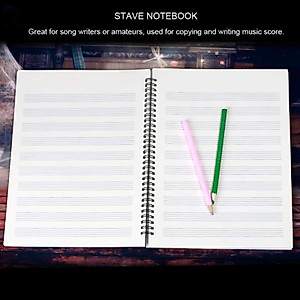 Notebook Practical for Writing Music Score(Black Piano Pattern)
