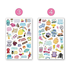 bloom daily planners Female Empowerment Planner Stickers - Variety Pack - 6 Sheets / 205 Girl Power Themed Stickers