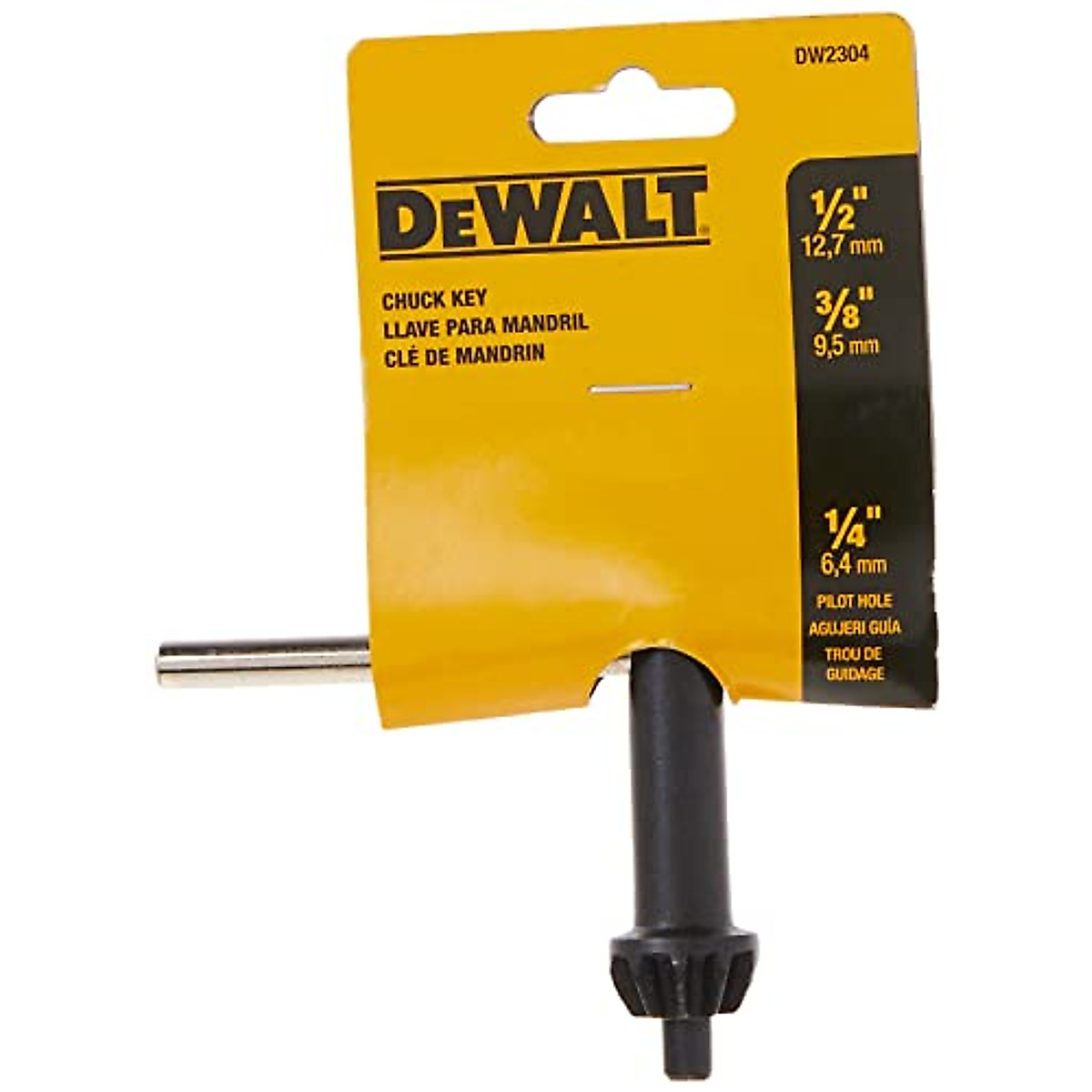 DEWALT DW2304 1/2-Inch Chuck Key with 1/4-Inch Pilot , Black