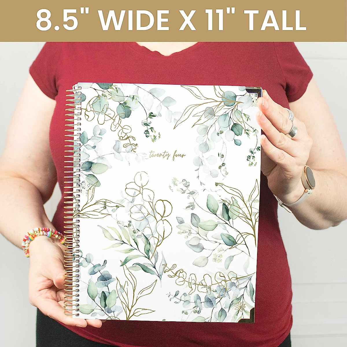 HARDCOVER bloom daily planners 2024 (8.5" x 11") Calendar Year Day Planner (January 2024 - December 2024) - Passion/Goal Organizer - Monthly & Weekly Inspirational Agenda Book - Eucalyptus