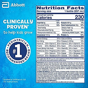 PediaSure Grow & Gain with 2’-FL HMO Prebiotic, Kids nutrition shake, Vitamins C, E, B1, & B2, Non-GMO, Chocolate, 8 Fl Oz (Pack of 24)
