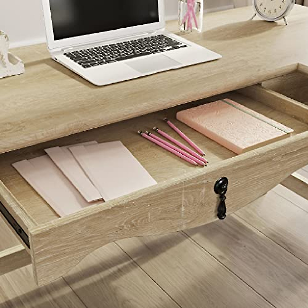 Sauder Adaline Cafe L-Desk, L: 59.65" x W: 59.65" x H: 29.92", Orchard Oak Finish