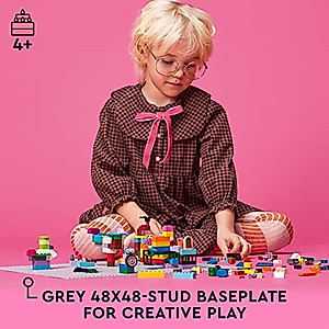LEGO Classic Gray Baseplate Square 48x48 Stud Foundation to Build, Play, and Display Brick Creations, Great for City Streets, Castle, and Mountain Scenes, 11024