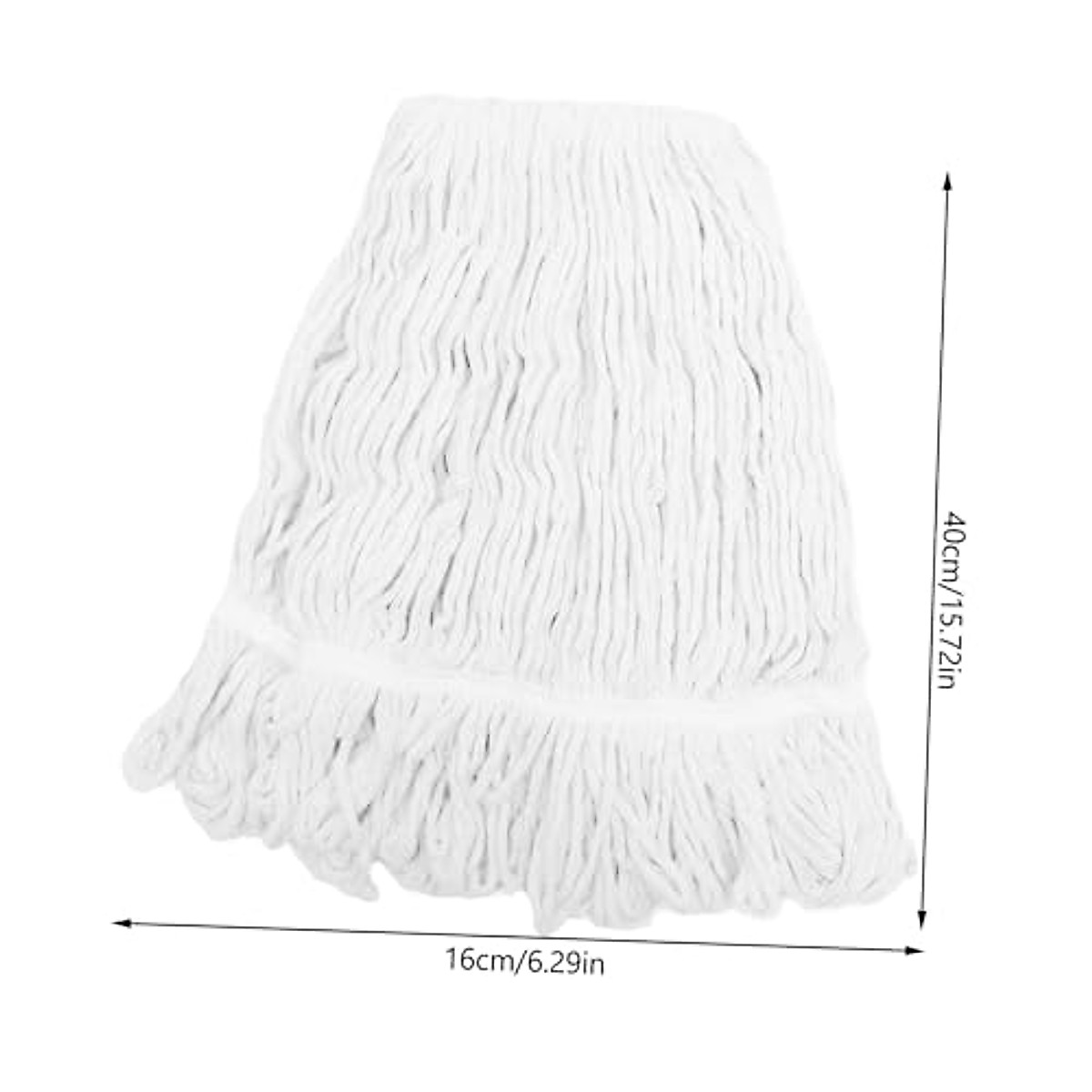 Luxshiny Mop Replacement Head Household Mop Pad Mop Head Wet Mop Head Refill Reusable Mop Pad Commercial Mop Head Floor Cleaning Mop Head Dust Wet Mop Head Cotton Thread White