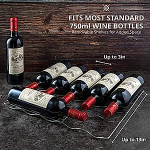 Ivation 43 Bottle Dual Zone Wine Cooler Refrigerator w/Lock | Large Freestanding Wine Cellar For Red, White, Champagne & Sparkling Wine | 41f-64f Digital Temperature Control Fridge Glass Door Black