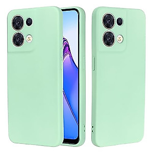 Case for Oppo Reno8, Liquid Silicone Protective Phone Case for Oppo Reno8 with Silicone Lanyard, Slim Thin Soft Shockproof Cover for Oppo Reno8 Silicone Case Green