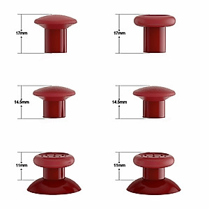 eXtremeRate ThumbsGear Interchangeable Ergonomic Thumbstick for PS5 Controller, for PS4 All Model Controller - 3 Height Domed and Concave Grips Adjustable Joystick - Carmine Red