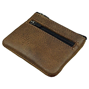 Hide & Drink, Leather Zippered Cash Organizer, Wallet Pouch, Cable & USB Holder, Pocket Accessories, Handmade - Bourbon Brown