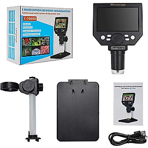 Koolertron 4.3 inch LCD Digital USB Microscope,8MP 1-1000X Magnification Handheld Digital Microscopes,8 LED Light,Rechargeable Battery,Microscope for Coins/Plant/Rock/Circuit Board