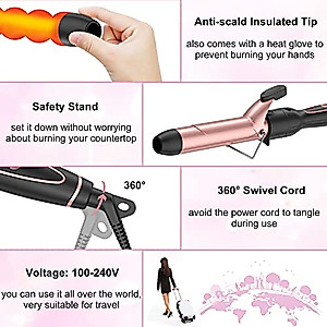 Wand Curling Iron Set, SEIPIKOL 6 in 1 Hair Straightener and Curler, 3/4 to 1 1/2 inch Ceramic Barrel Hair Curlers, Auto Off, Dual Voltage Hair Styling Hot Tools, Curling Wave Wand with Flat Iron