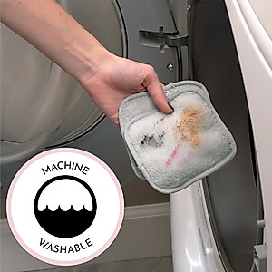 S&T INC. Reusable Makeup Remover Wipes, Microfiber Face Cloths for Washing Makeup and Oil from Skin, Travel Essentials, Grey, 5 Inch x 5 Inch, 5 Pack