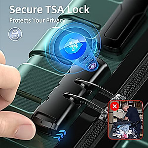 SHOWKOO Luggage Sets Expandable ABS Hardshell 3pcs Clearance Luggage Hardside Lightweight Durable Suitcase sets Spinner Wheels Suitcase with TSA Lock (Dark Green)