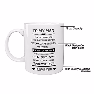 INOGIH Personalized Tea and Coffee-Ceramic-Mug Coffee Tea Cup for Dad/Father/Husband/Boyfriend Funny Cute Love Gift for Valentines Day White Ceramic Novelty Tea Cup