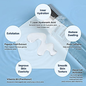 ROVECTIN Aqua Hyaluronic Essence (Activating Treatment Lotion) - 7 Layers Hyaluronic Acid Facial Toner with Niacinamide & Panthenol, Vegan Korean Skin Care (6.08 fl.oz)