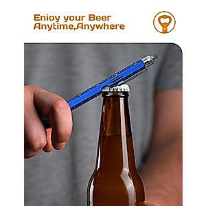 Stocking Stuffers Gift for Men-Multi Tool Pen Construction Tools,Cool Gadgets for Dad Husband Grandpa ,Fathers Gifts Ideas for Engineer Woodworkers Carpenter Stylus,Ruler,Level,Screwdriver,Flashlight